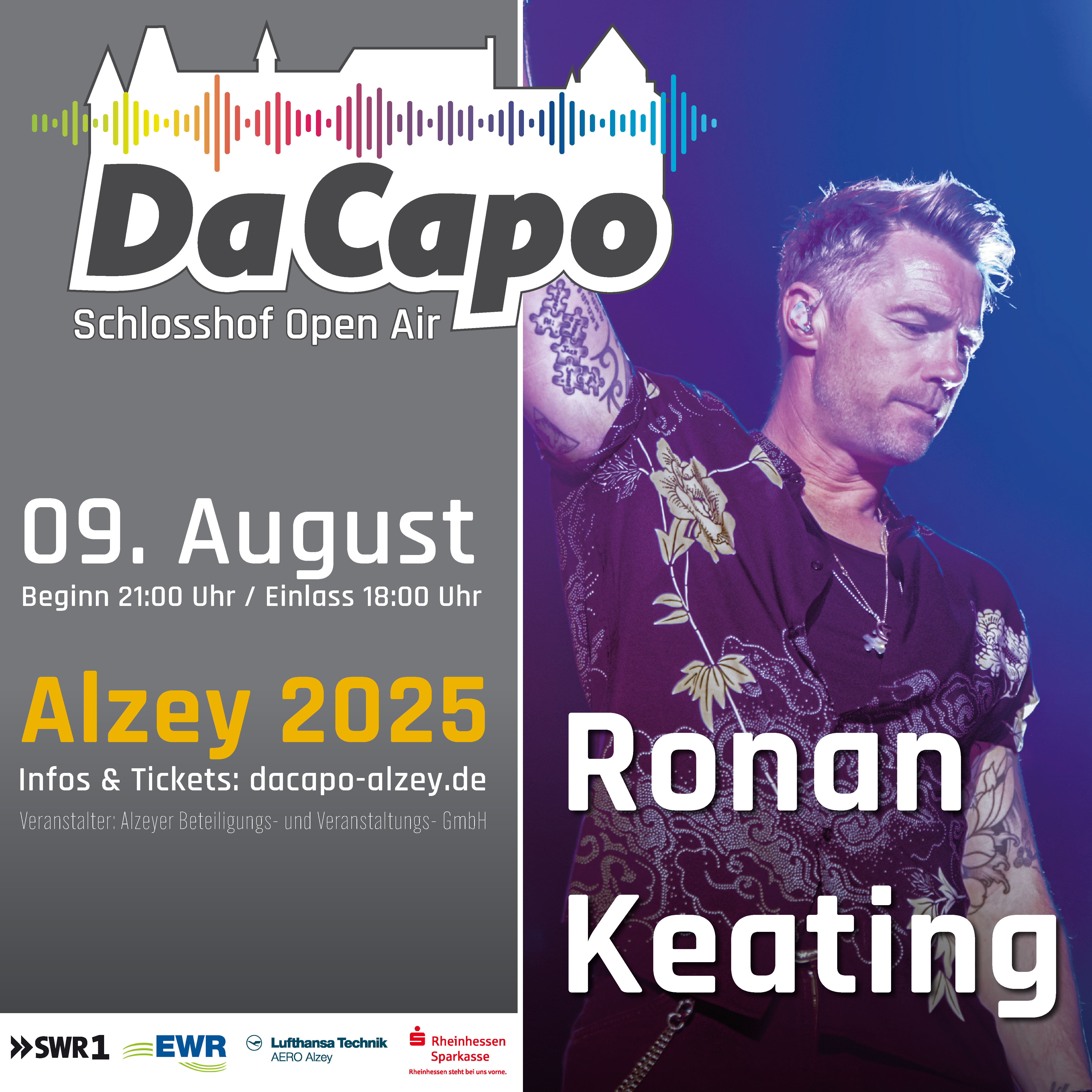 DA CAPO Open Air 2025 - Ronan Keating | Stadt Alzey