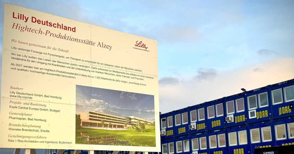 Bürgermeister Steffen Jung besucht Baustelle des neuen Lilly-Werks ...